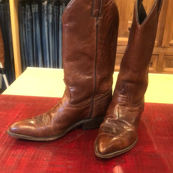 Code West | Shoes | Vintage Code West Brown Leather Cowgirl Boots ...